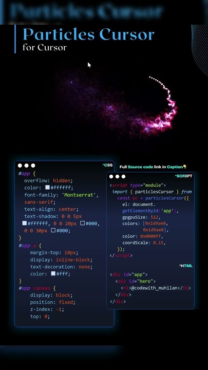 🌌 Create an Interactive Particle Effect for Your Cursor! 🖱️💫||#shorts #shortvideo #css3animation ...