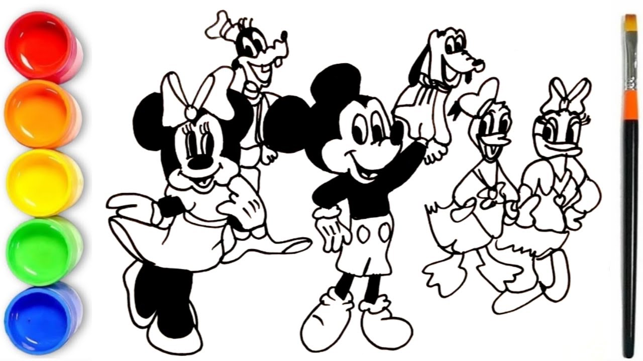 How to draw Mickey Mouse ClubHouse, DISNEY JUNIOR, Minnie Mouse, Goofy ...