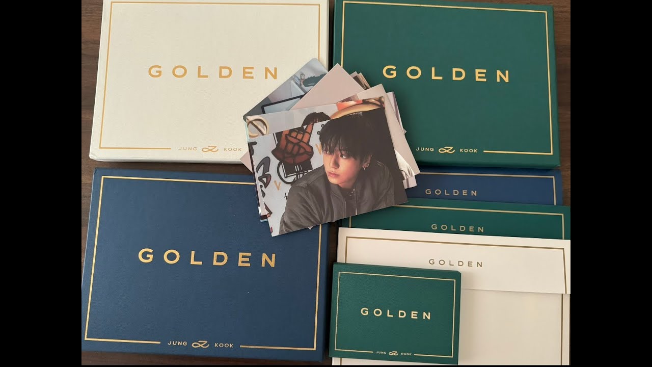 ASMR Unboxing | BTS Jungkook's First Solo Album GOLDEN (Shine+Solid ...