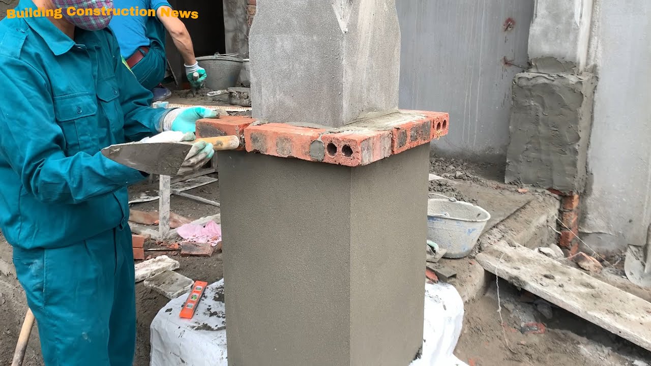 Creative Concrete Column Construction Techniques Using Sand And Cement ...