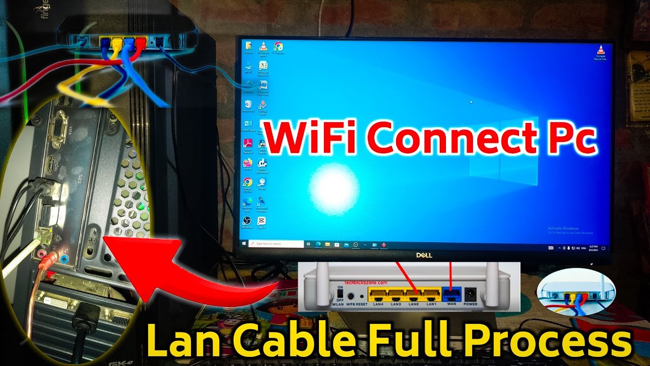 How To Connect WiFi For Pc With Lan Cable 2023 || Lan Cable से Pc ...