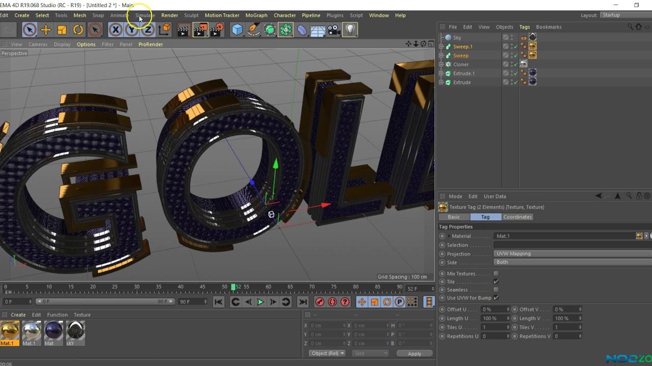 Gold Text - texturing+Rendering 02 - YouTube