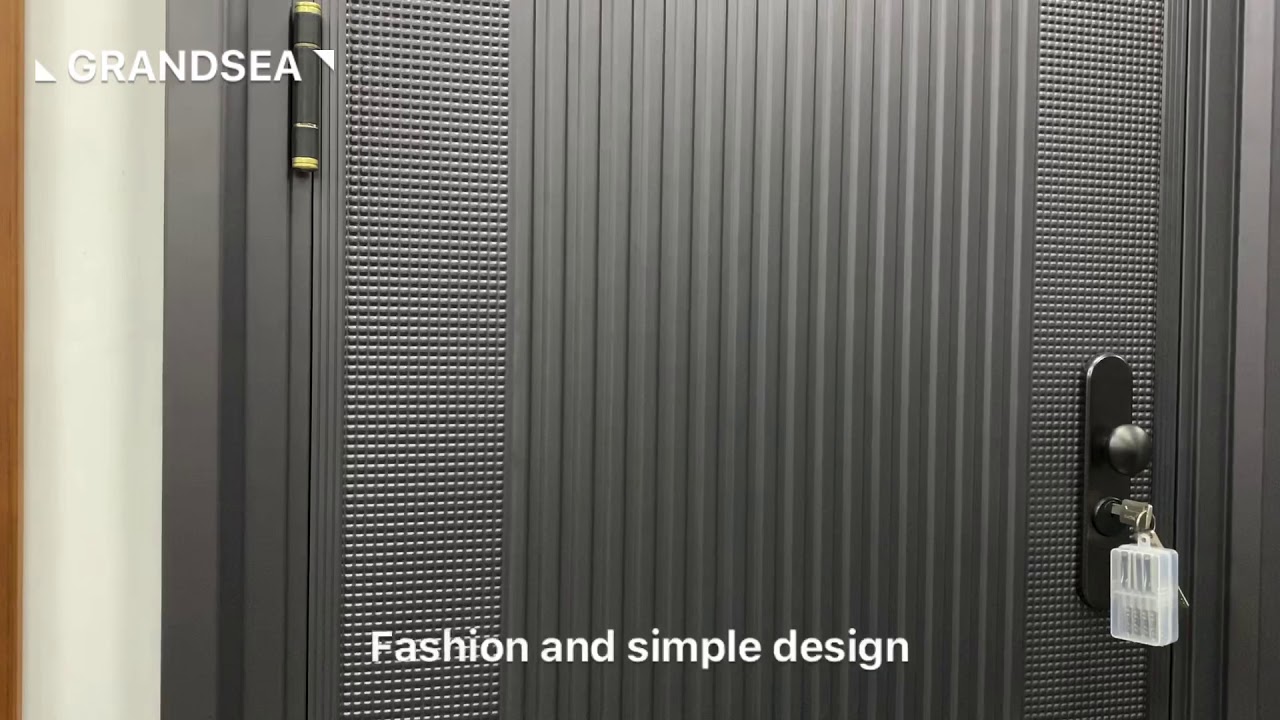 Modern heavy duty steel exterior security front doors for sale - YouTube