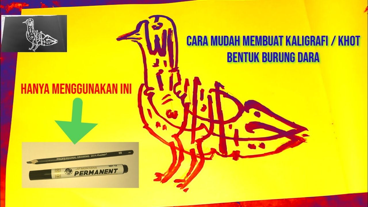 tulis kaligrafi berbentuk" burung merpati" - YouTube