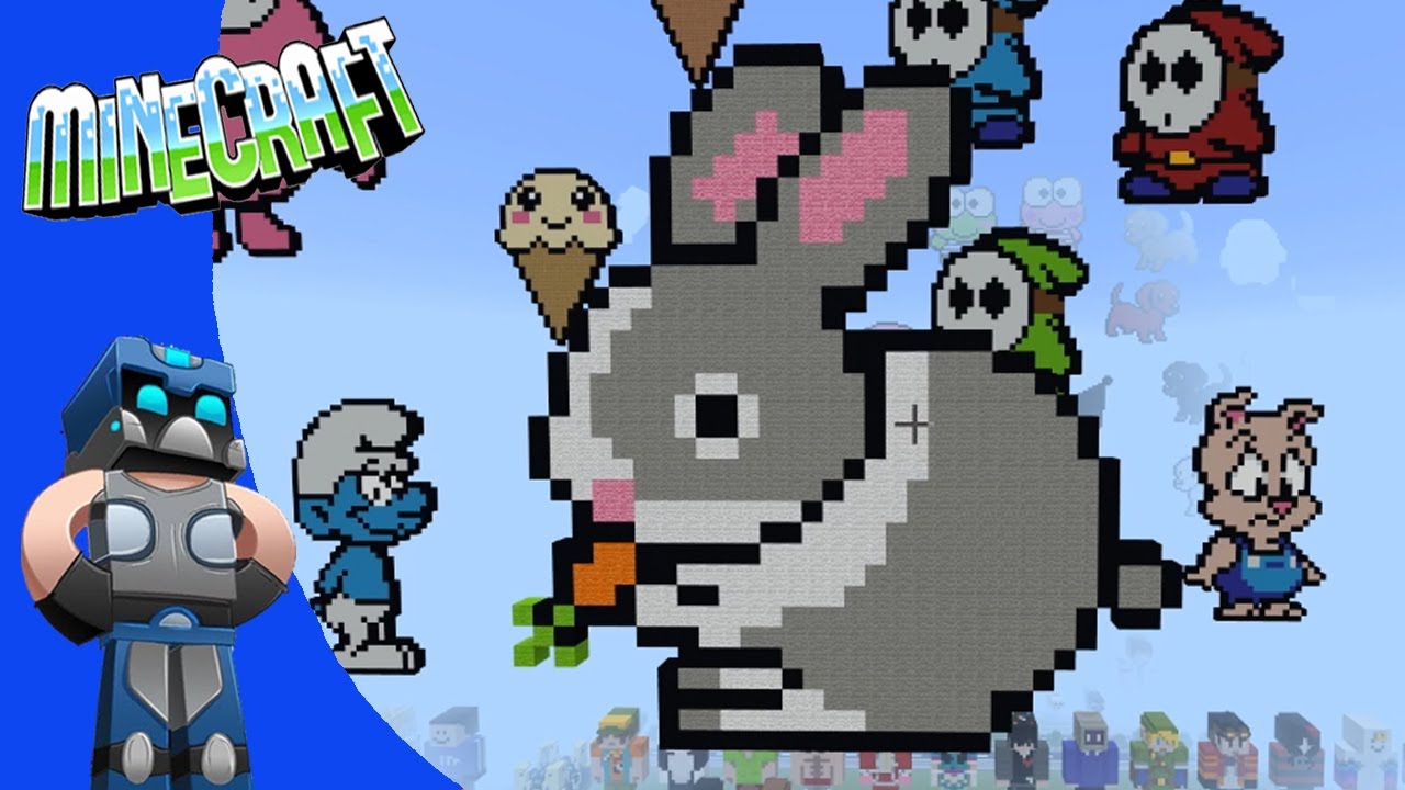 Minecraft: Como hacer Conejo Pixel art Tutorial - YouTube