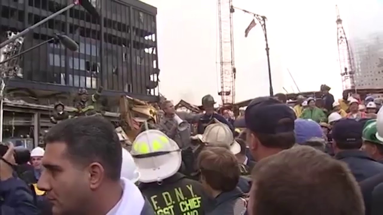 George Bush at Ground Zero - YouTube