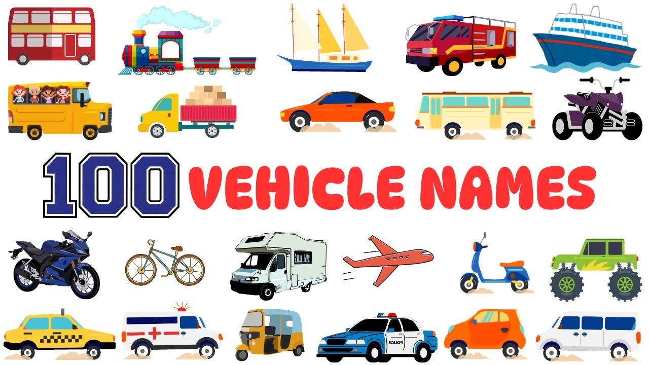 Mode of Transport for Kids – 100+ Vehicle Names | Types of Vehicles ...
