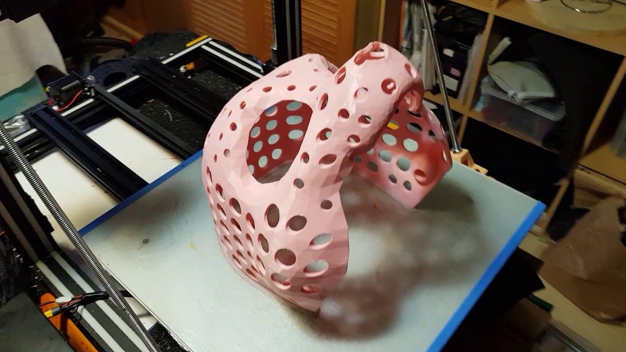 3d-printed fursuit head base - YouTube
