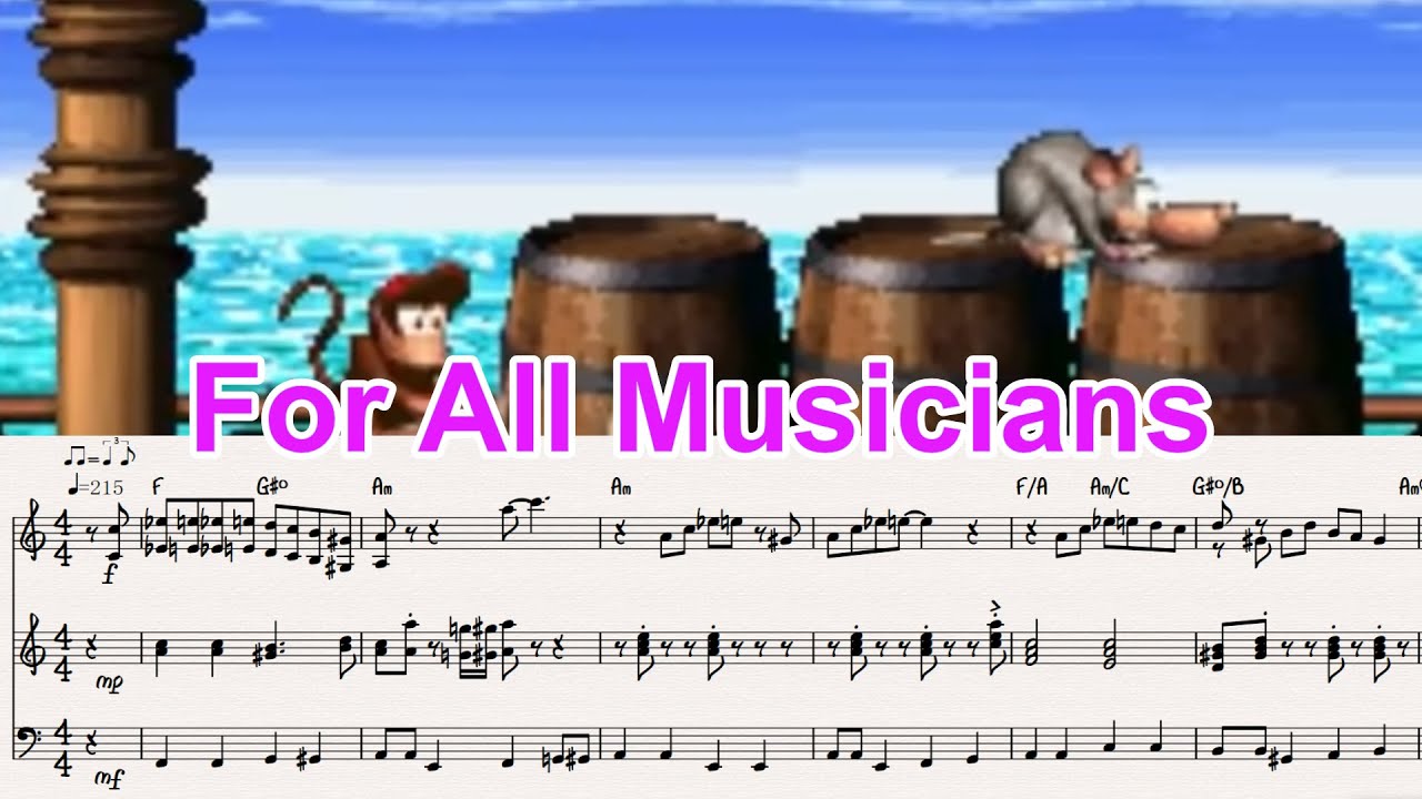 Token Tango（Won Lost Bonus) from Donkey Kong Country2 - Sheet Music - YouTube