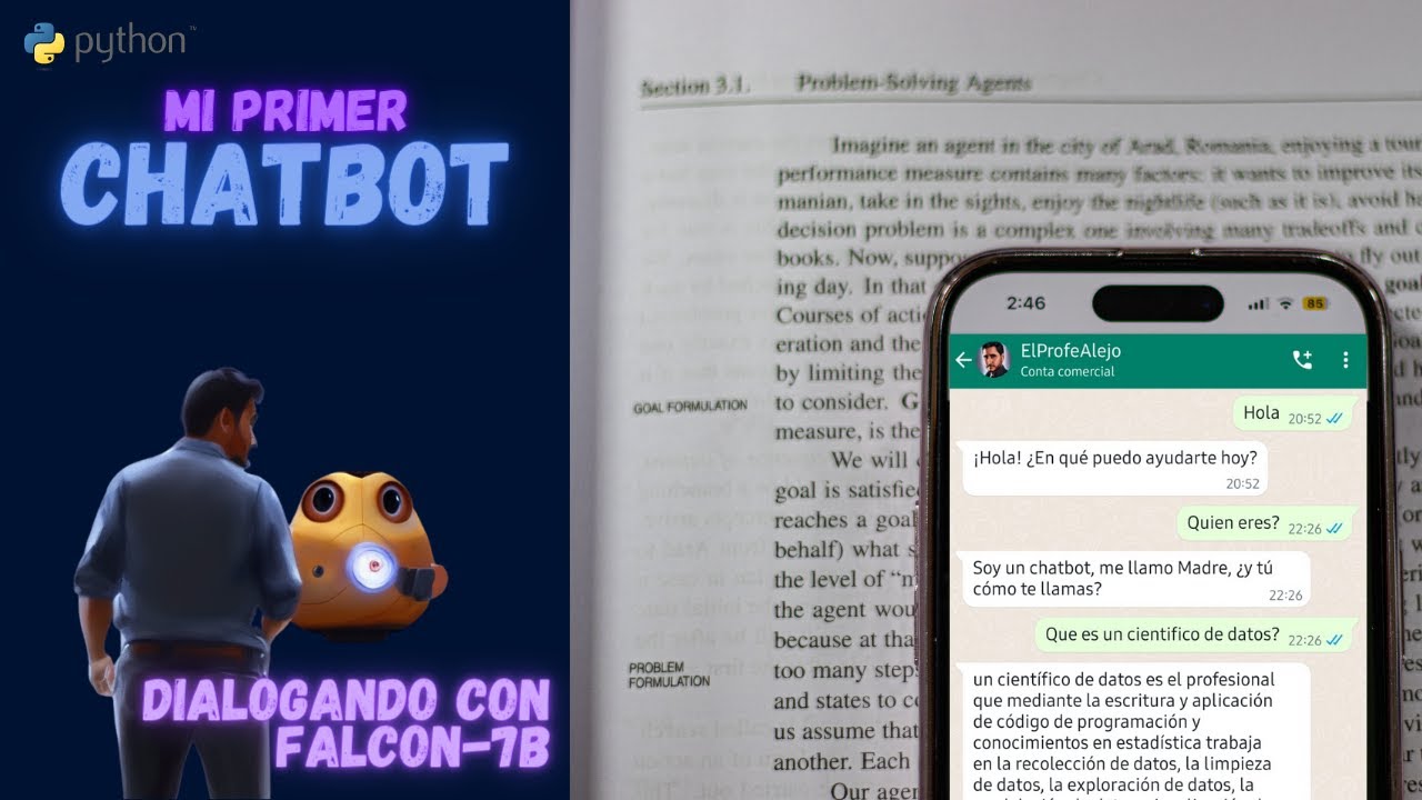 Mi primer chatbot 🤖📲 #04 - Dialogando con Falcon-7B - YouTube