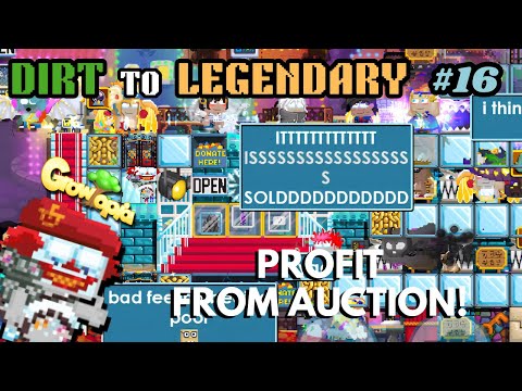 SELLING WHAT WE GOT FROM PAW BINGO IN AUCTION!! | DIRT TO LEGENDARY #16 | Growtopia