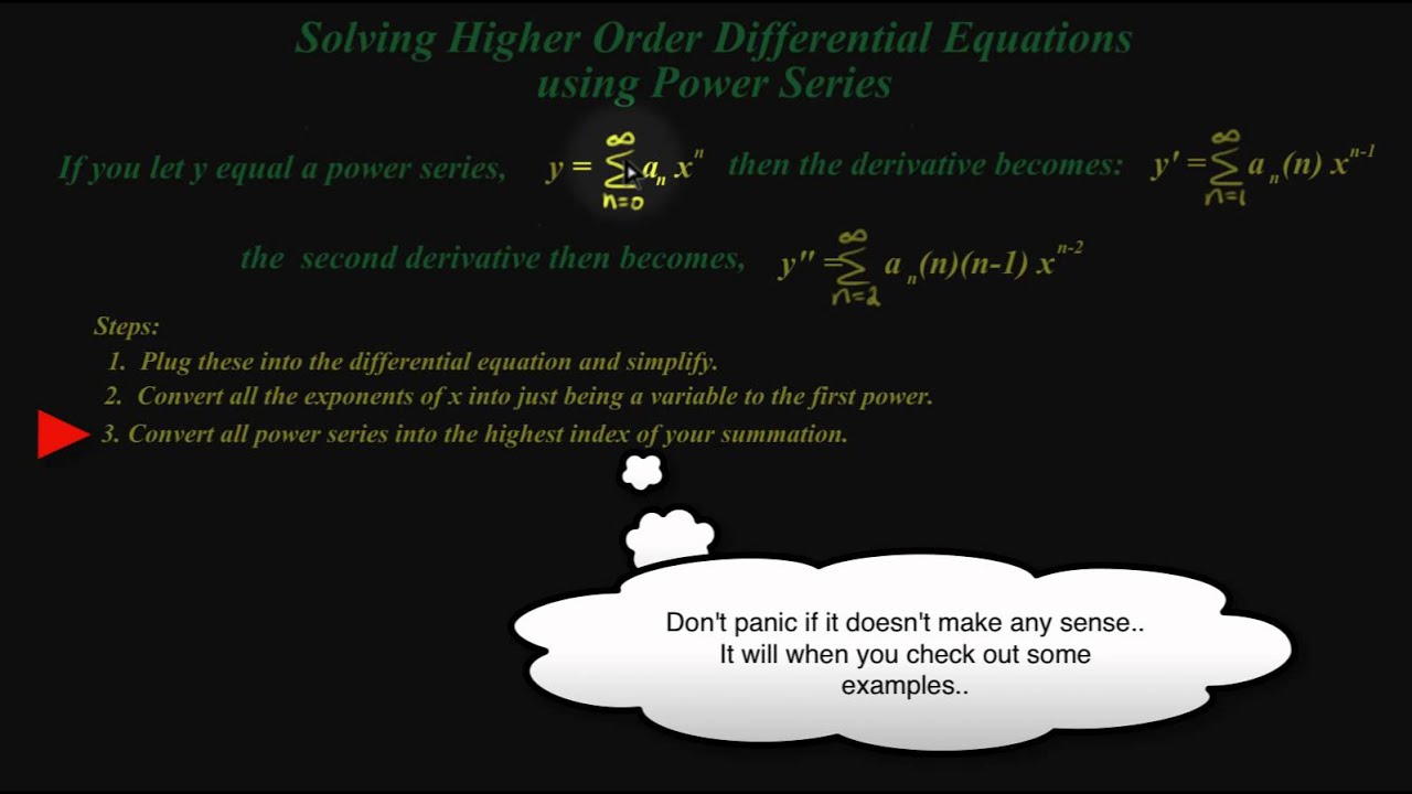 [[Math][Diff EQ]-Higher Order Diff Eq Using Power Series-Concept Video ...