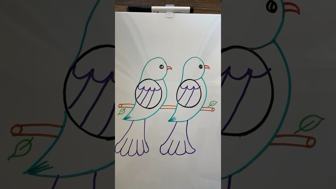 How to draw parrot using circle shape | Parrot drawing #parrot #birds # ...