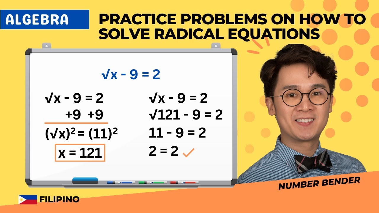 Algebra: Solving equations with Square Roots in Filipino - YouTube