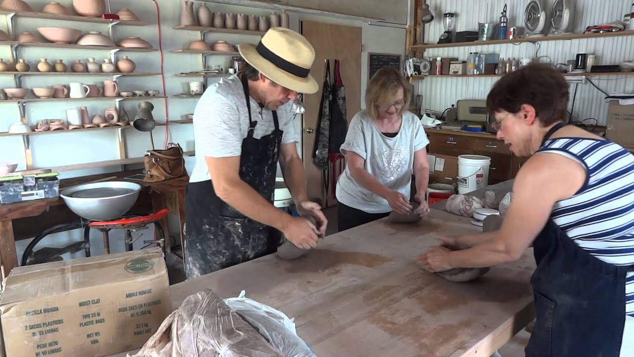 SIMON LEACH POTTERY TV - July 19/20 workshop - clay recycle & kneading ...