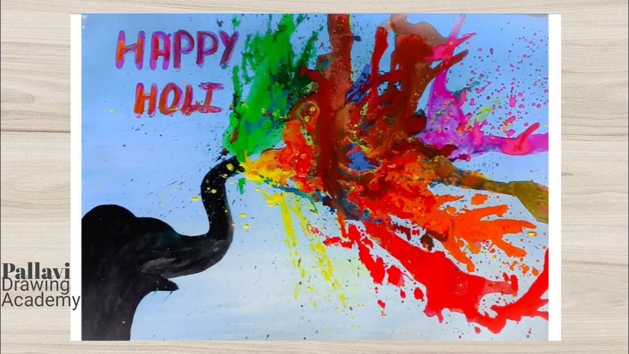 How to draw happy holi poster | Pallavi Drawing Academy | - YouTube