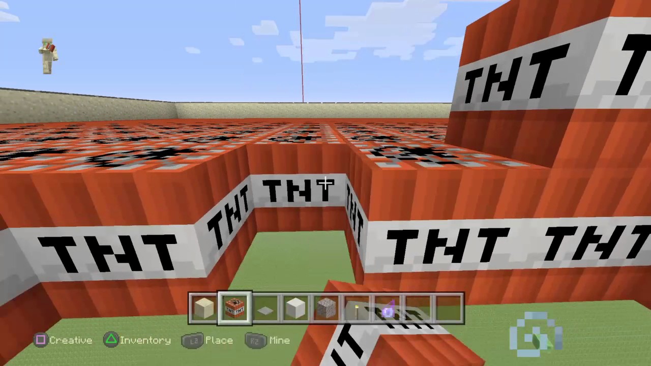 Minecraft PS4 How to build TNT Run - YouTube
