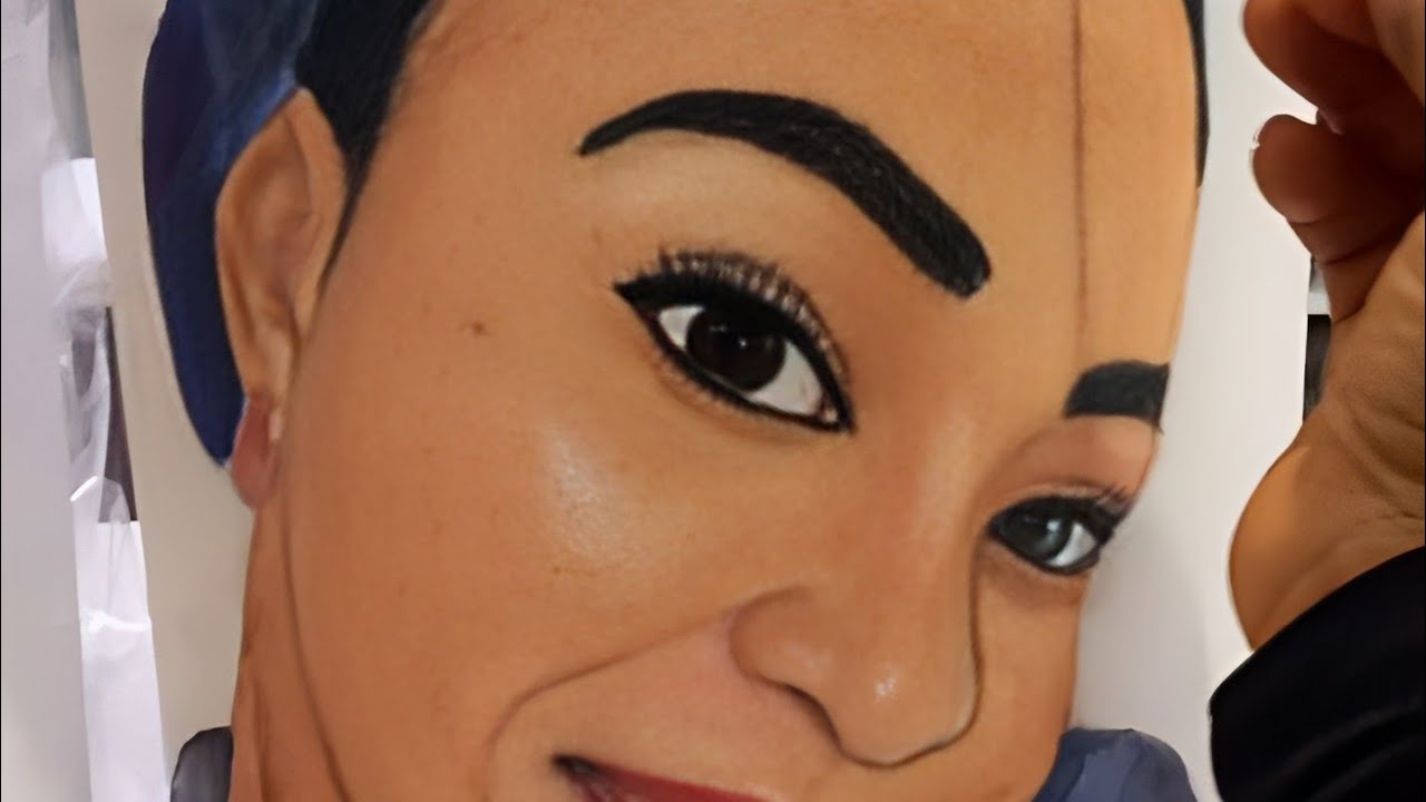 realistic edible portrait on fondant - YouTube