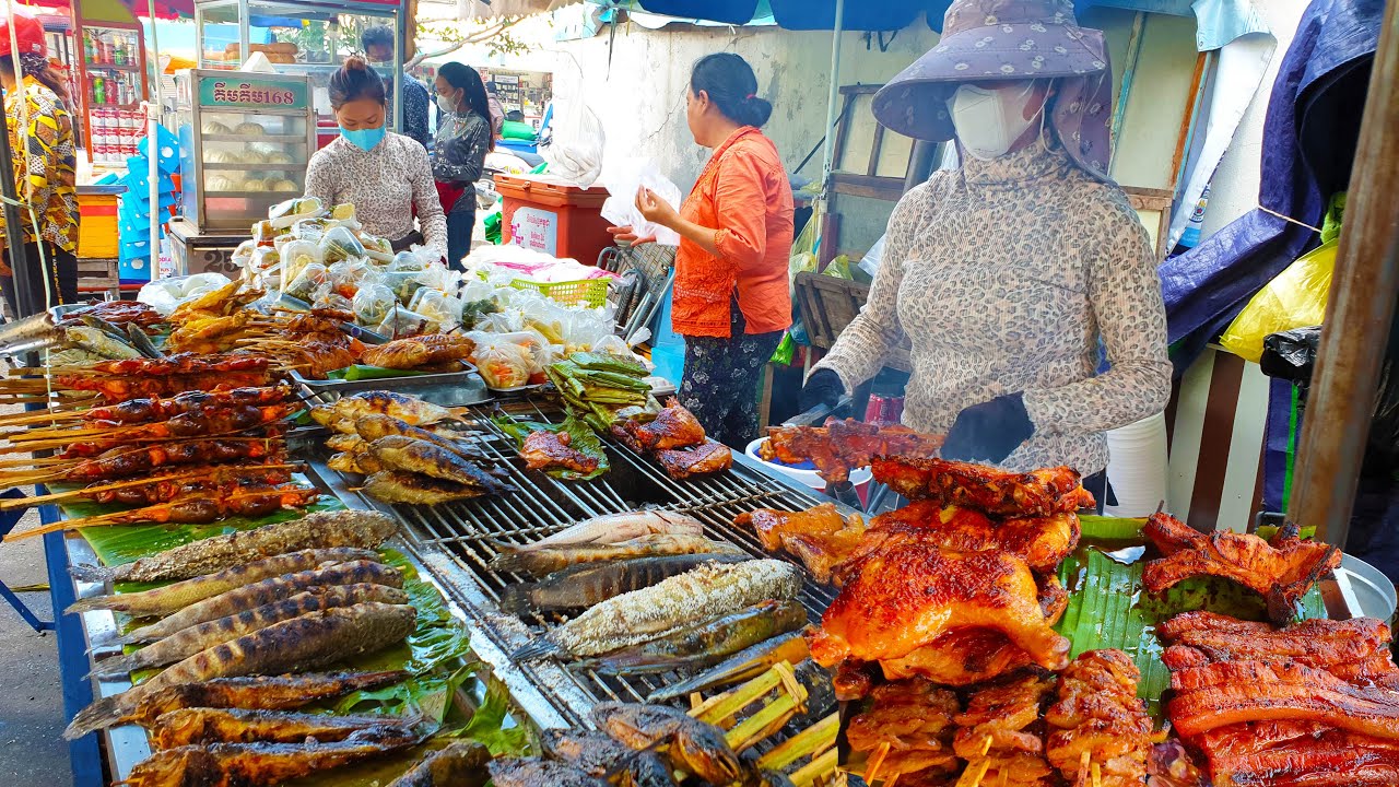 Khmer Popular Fast Foods For Sales In Phnom Penh - Cambodian Street ...