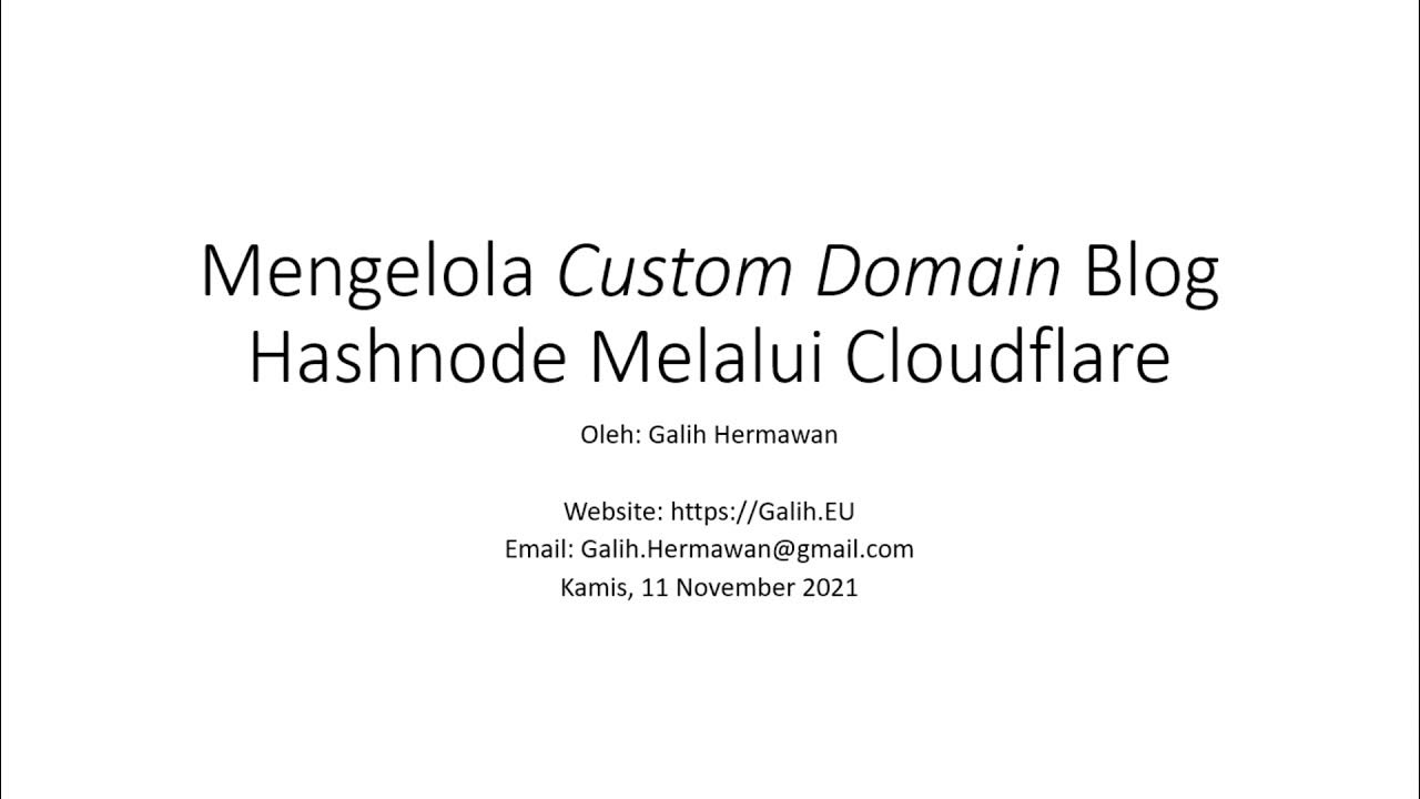 Tutorial Pengaturan Custom Domain Hashnode Via Cloudflare - YouTube