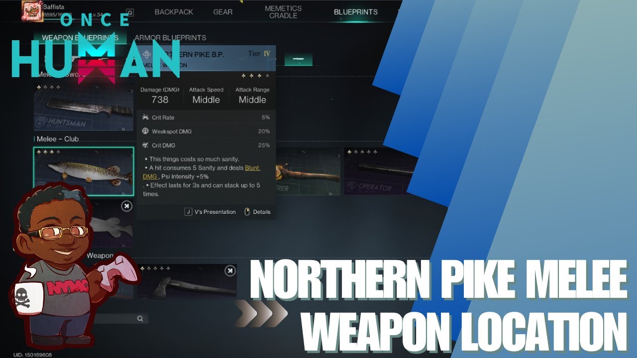 SECRET Location of the Northern Pike Melee Blueprint in Once Human ...
