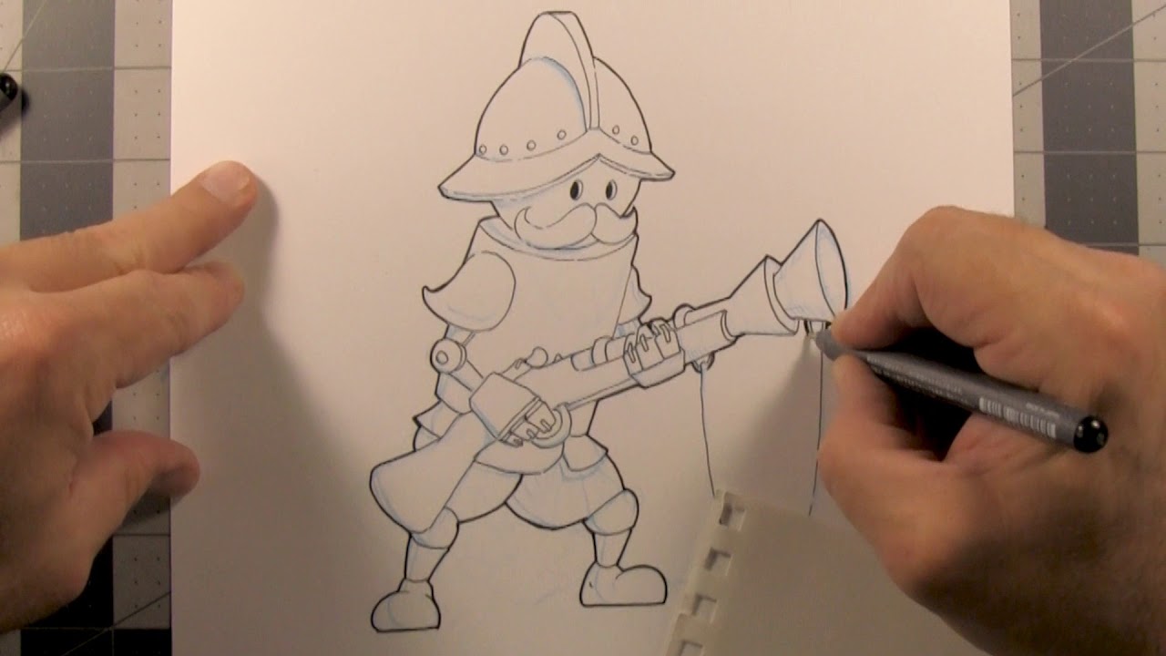 Drawing a Spanish Robot Conquistador - YouTube