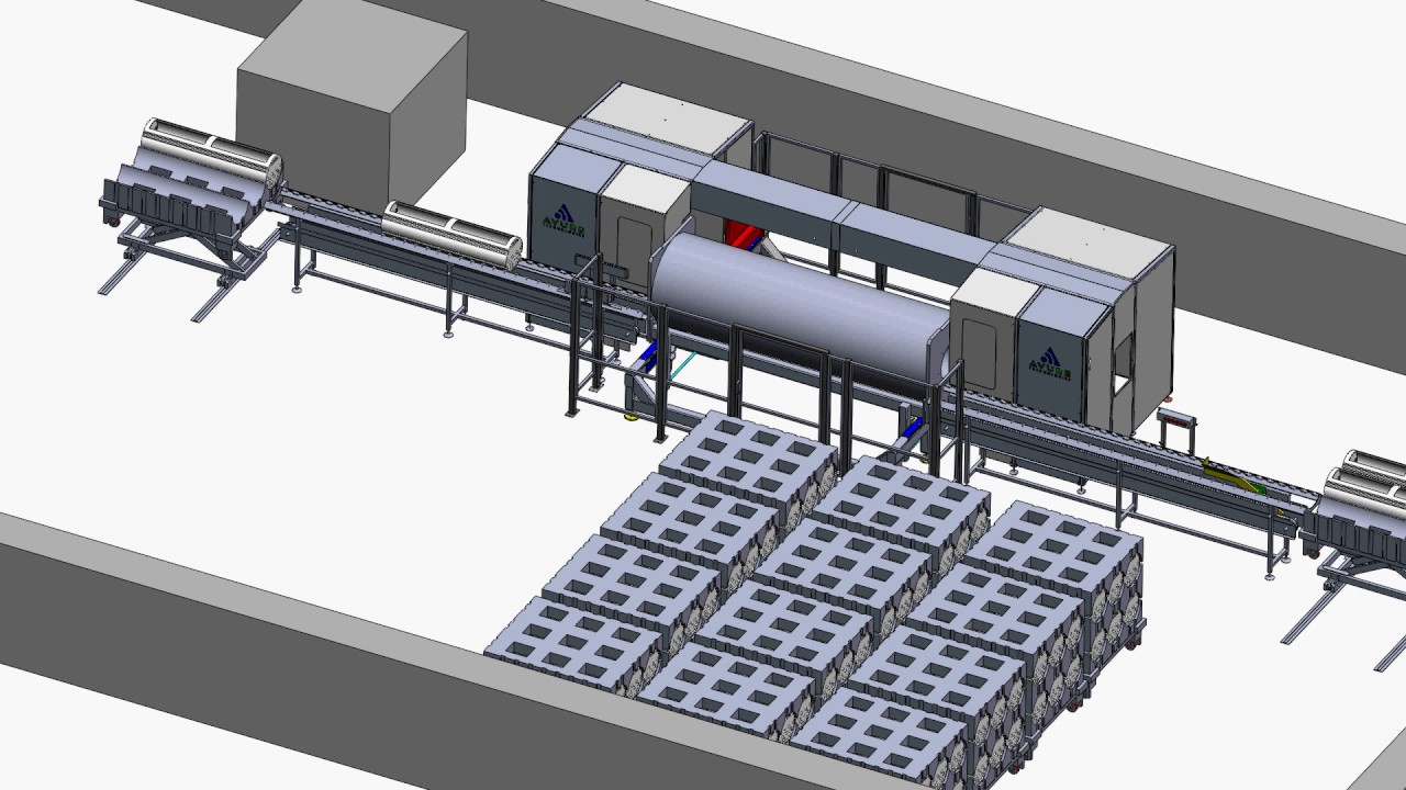 HPP 6 Basket Palletizer Load and Unload - YouTube