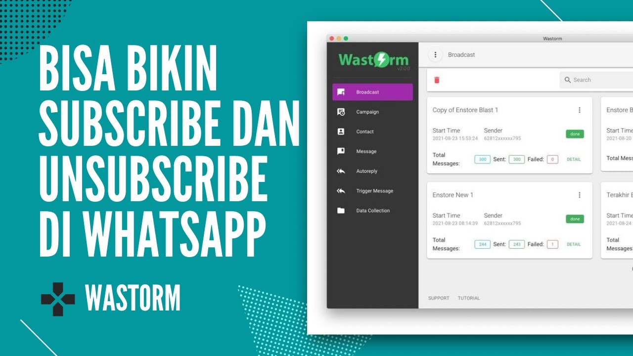 Cara Membuat Tombol Unsubscribe di Whatsapp dengan Trigger Message - WAStorm - YouTube