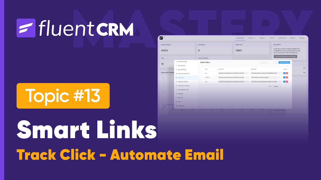 FluentCRM Smart Links | Track Every Click in your Email Activity - YouTube
