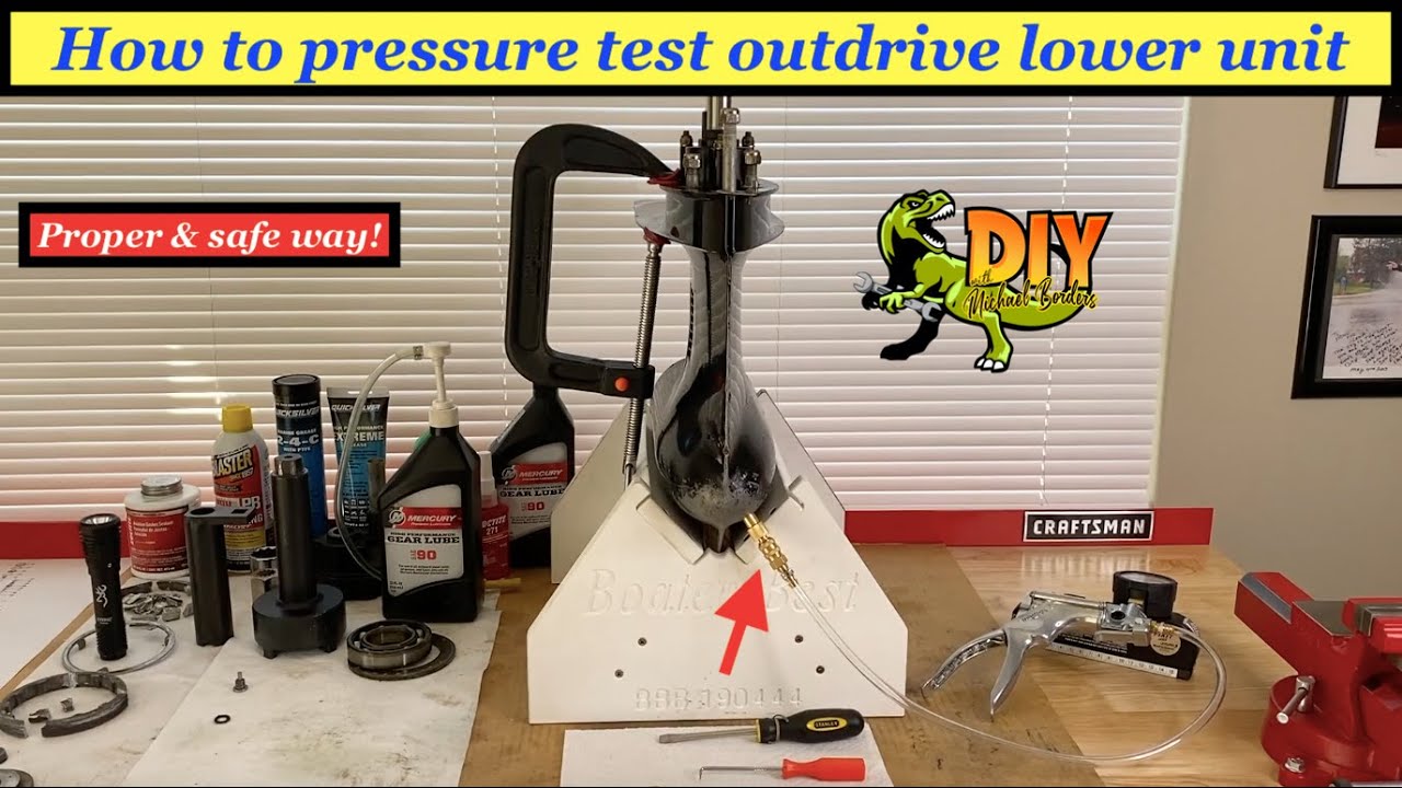 How to Pressure Test outdrive lower unit - DIY pump kit - YouTube