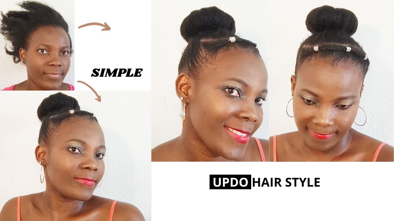 EXTENSIONS ? NO NEED ! Easy And Simple UPDO hairstyle on my 4C Natural ...