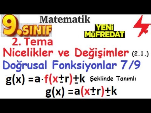 Doğrusal Fonksiyonlar 7 | g(x)=a(x+r)+k Doğrusal Fonksiyonlar | 9. Sınıf Matematik yeni müfredat
