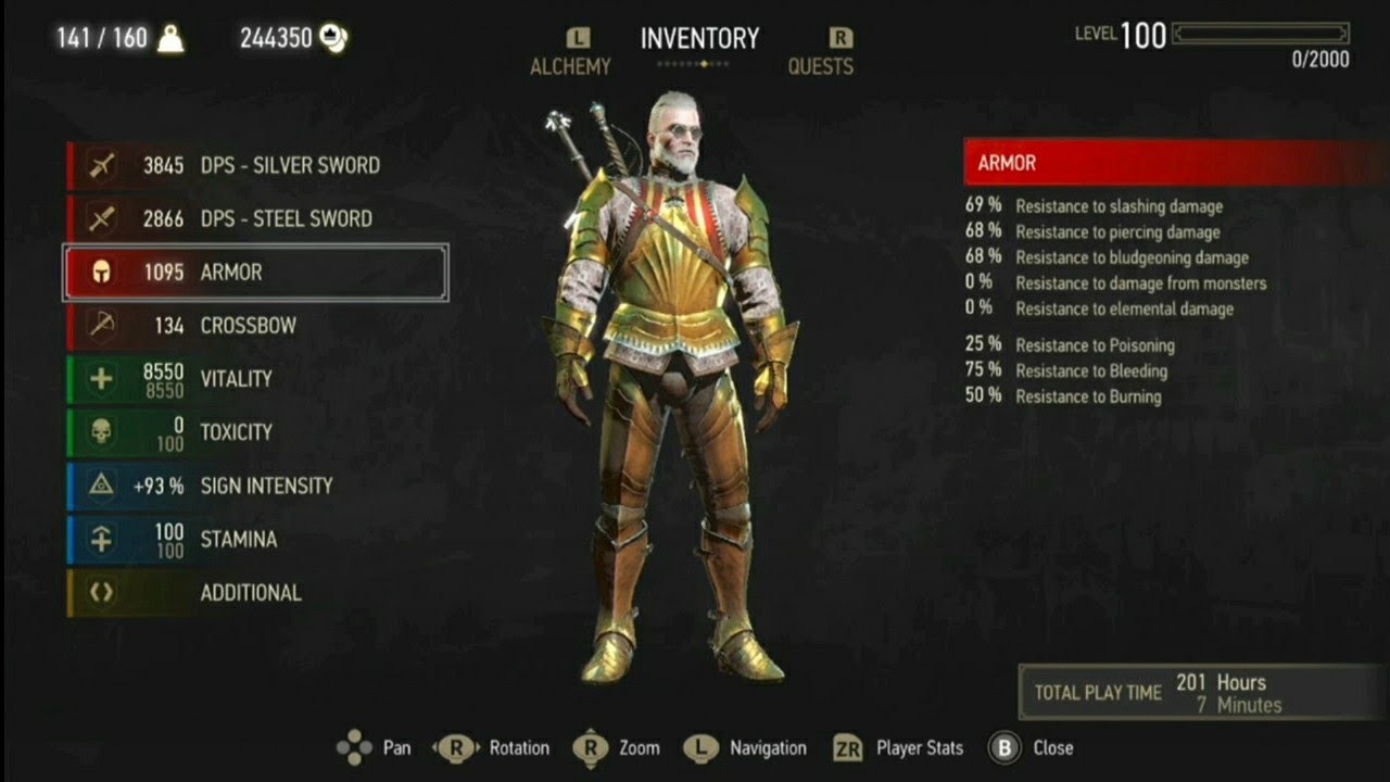 Witcher 3: Toussaint Knight's Armor Set(Gold) + Vitis & Gesheft Sword ...