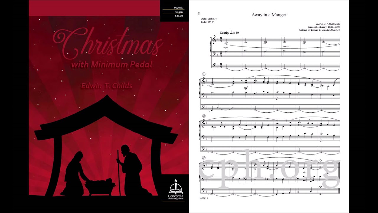 Away in a Manger from Christmas with Minimum Pedal (Organ) - YouTube