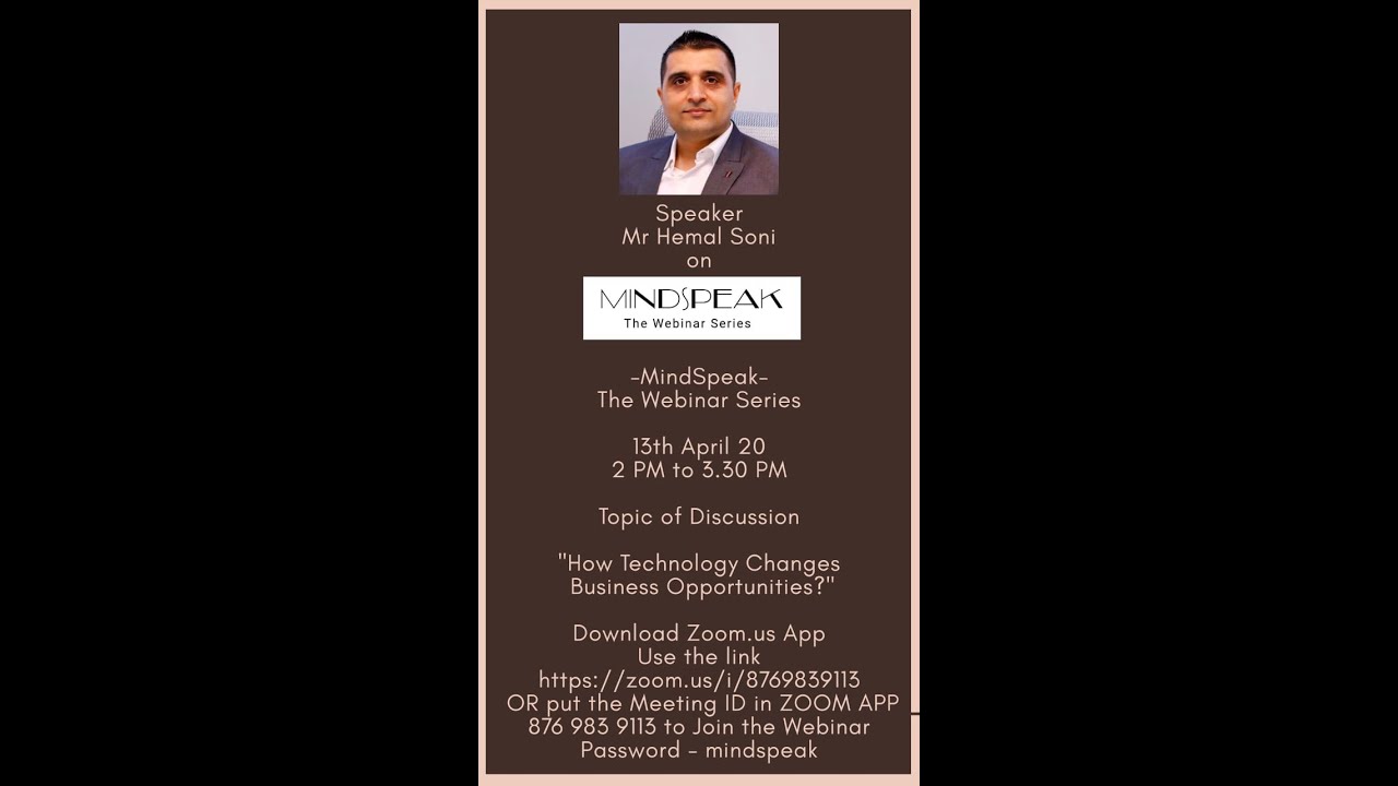 MindSpeak Day 14 - How Technology changes Business Opportunities - Mr ...