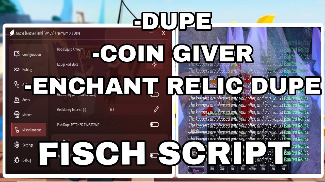 *OP* Roblox Fisch Script | COIN GIVER | DUPE | EXALTED RELIC DUPE ...