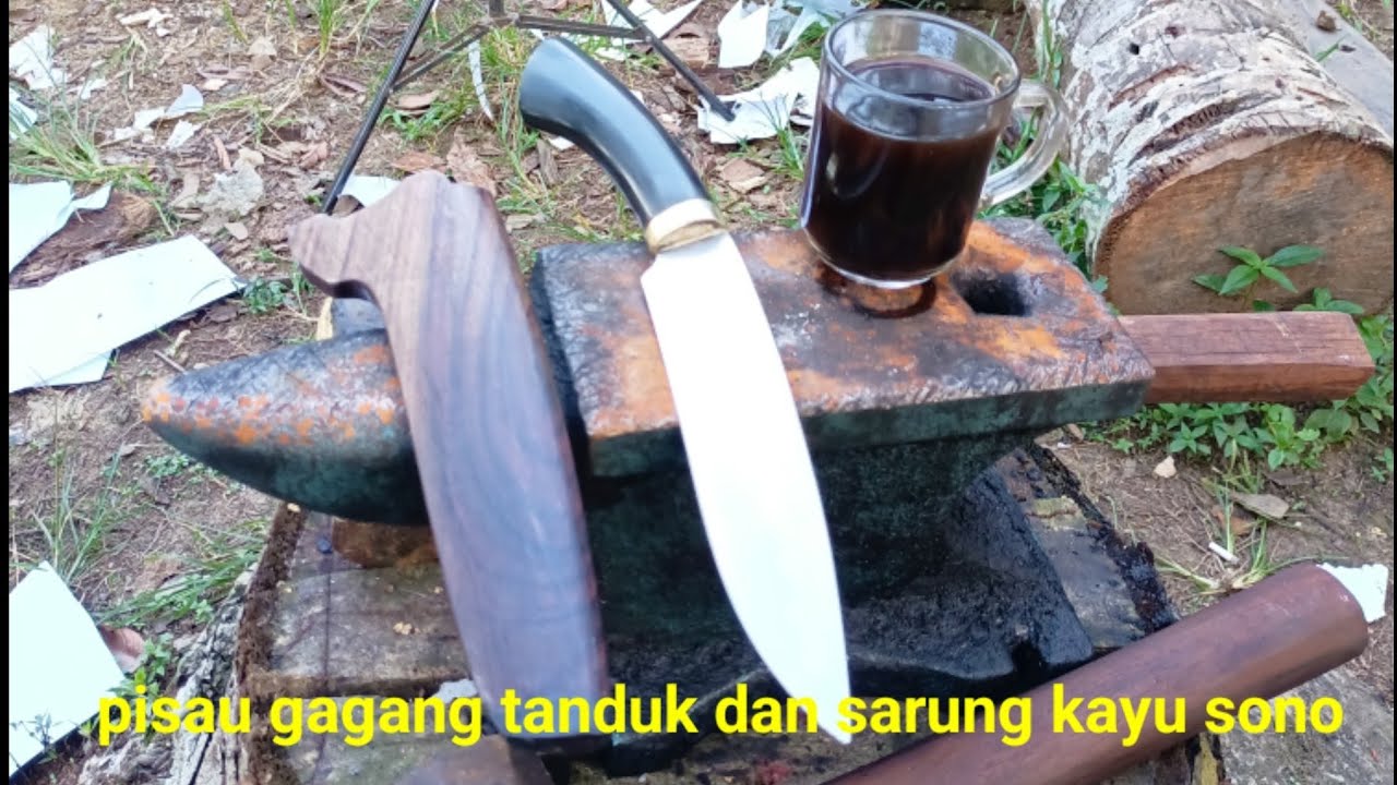 membuat sarung pisau dan gagang tanduk kerbau knife scabbard - YouTube