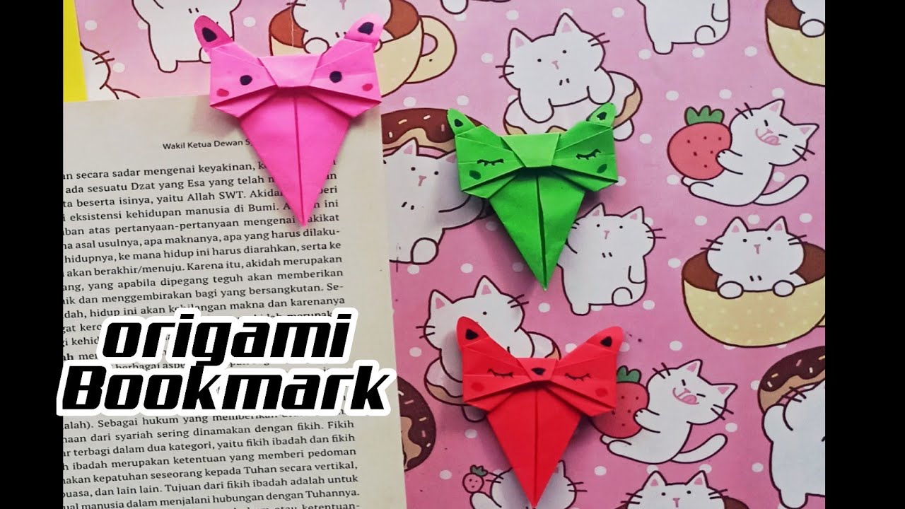 origami Rabbit Bookmark - how to make a origami paper crafts - YouTube