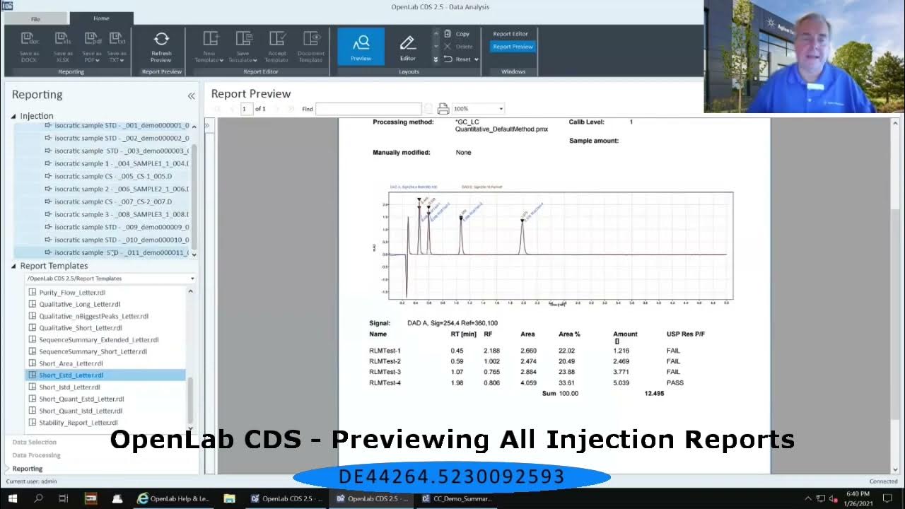 OpenLab CDS Previewing All Injection Reports DE44264 5230092593 - YouTube