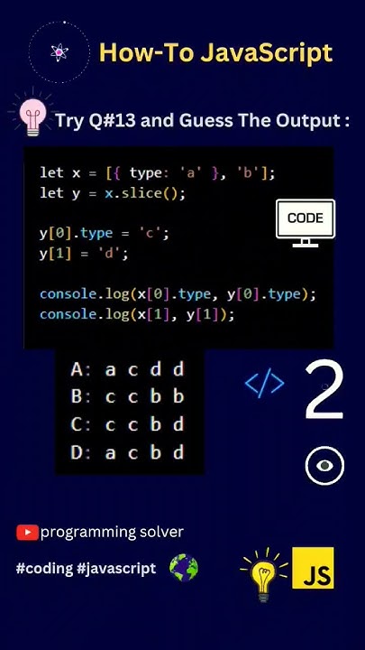 How To Code Javascript Q13 Try Solve And Guess The Output Shorts Coding Programming