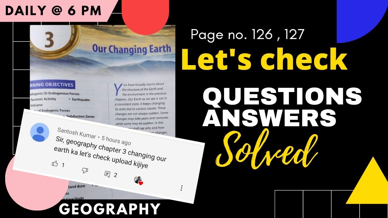 our changing earth class 7 geography question answer - YouTube