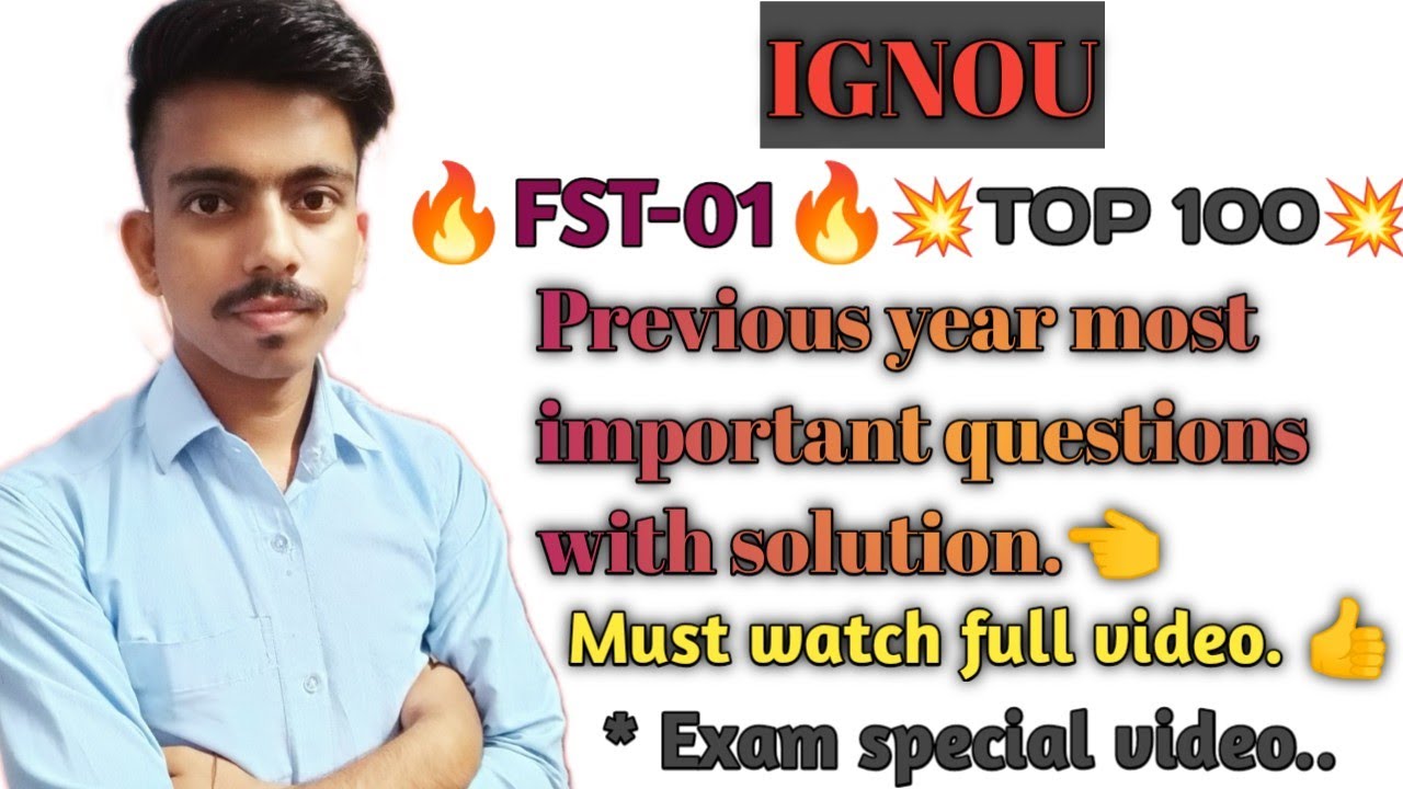 🔥IGNOU🔥FST-01👉 most important questions with answer. - YouTube