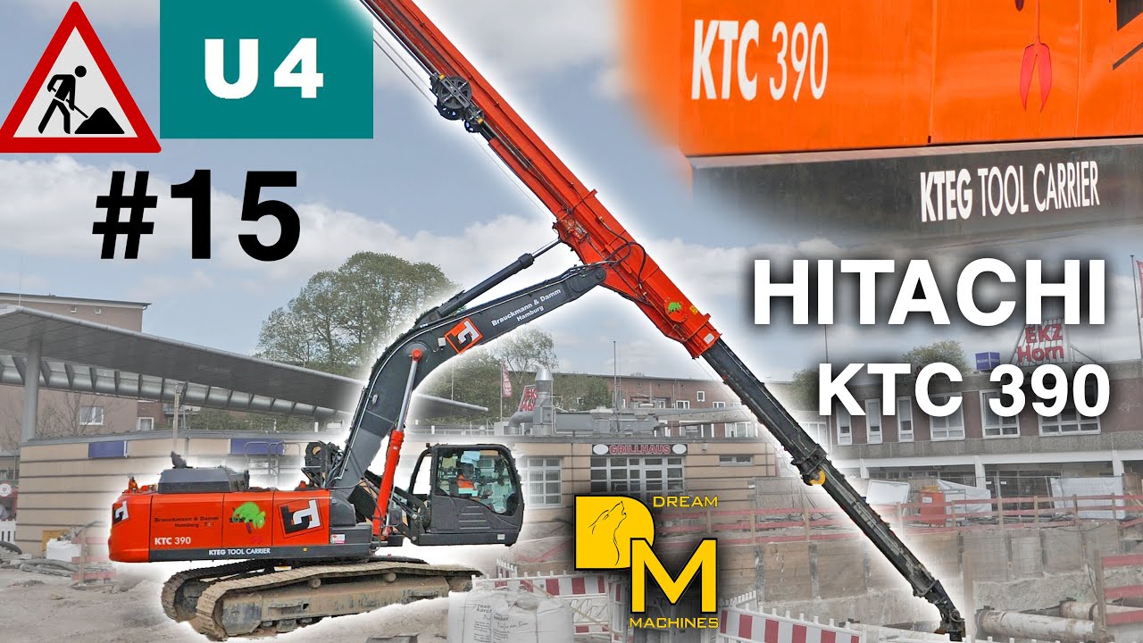 U-Bahn Baustelle HITACHI KTC 390 Teleskopbagger LIEBHERR HS855 ...