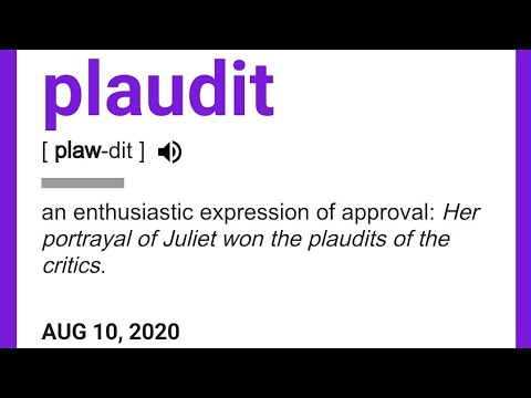 Word of the Day: 8-10-20 Plaudit - YouTube