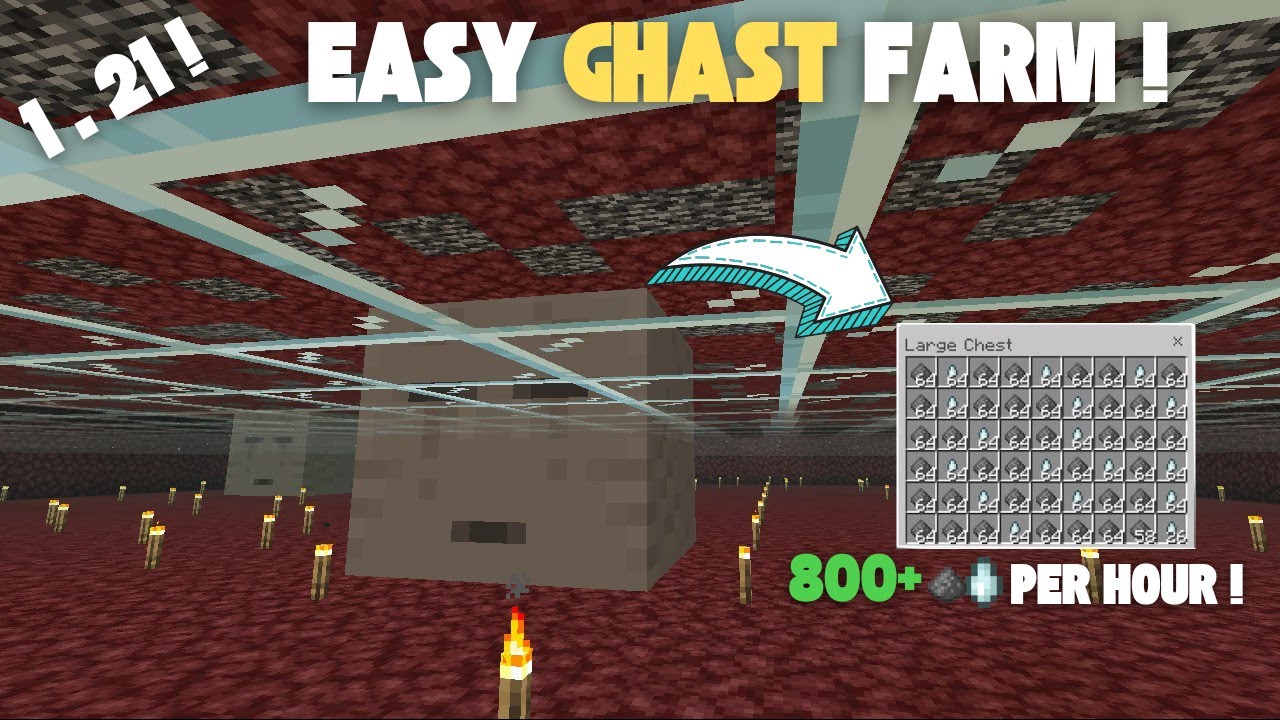 Super Fast Ghast Farm – Infinite Ghast Tears & XP! (MCPE/Bedrock 1.21 ...