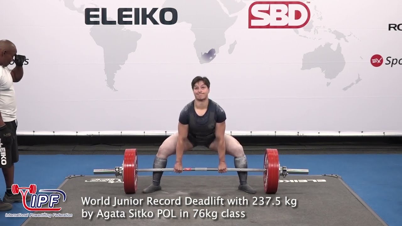 World Junior Record Deadlift with 237.5 kg by Agata Sitko POL in 76kg ...