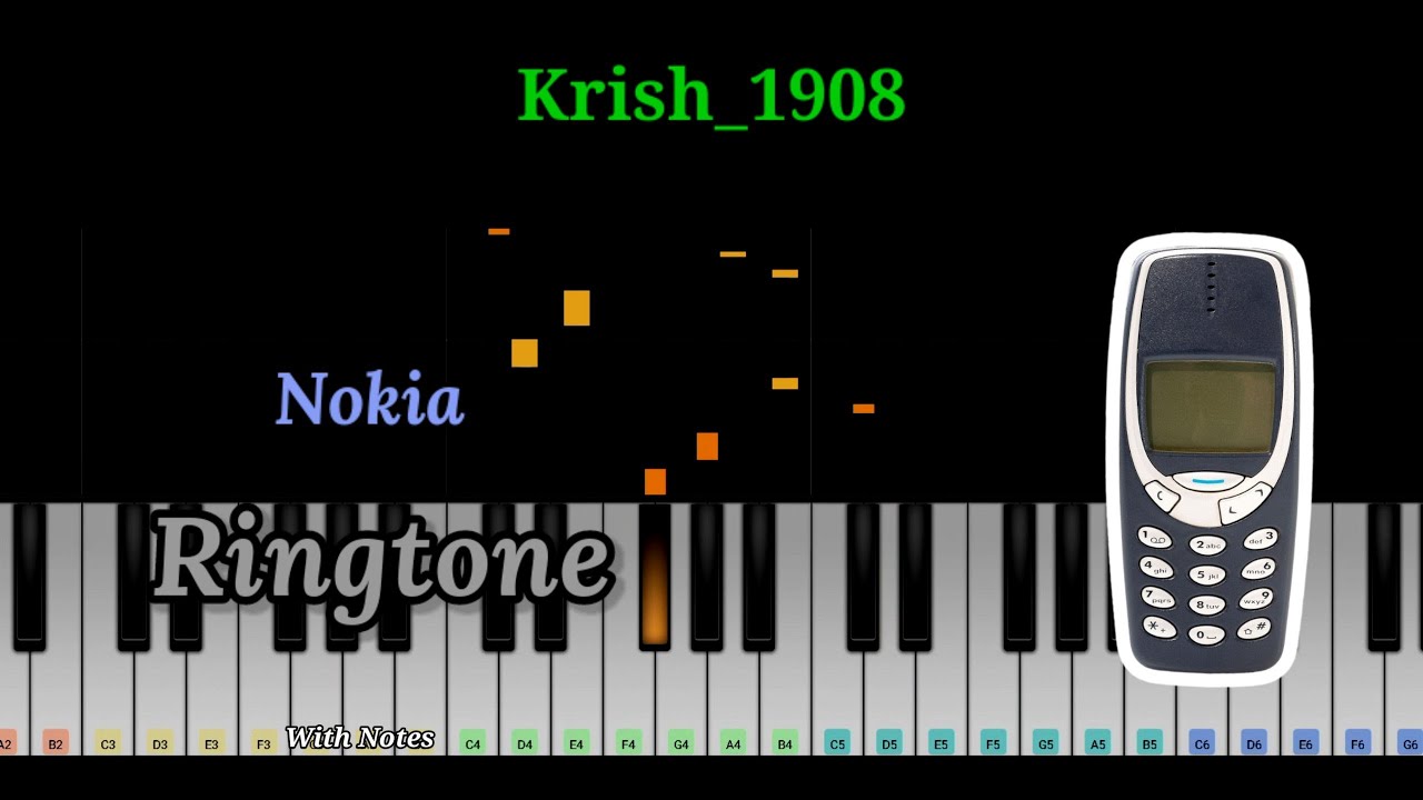 Nokia Ringtone Theme with Notes | Easy Piano Tutorial | Krish_1908 ...