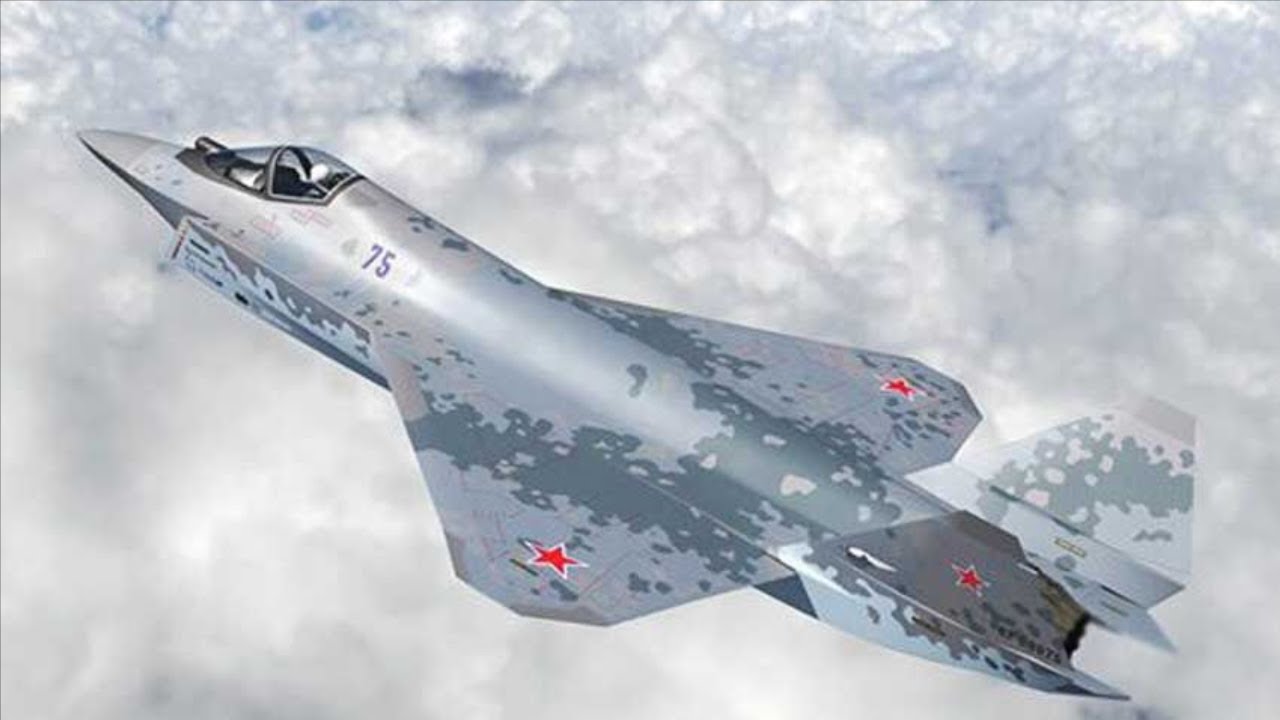 Su-75 unmanned fighter jet with new tail and wing design - YouTube