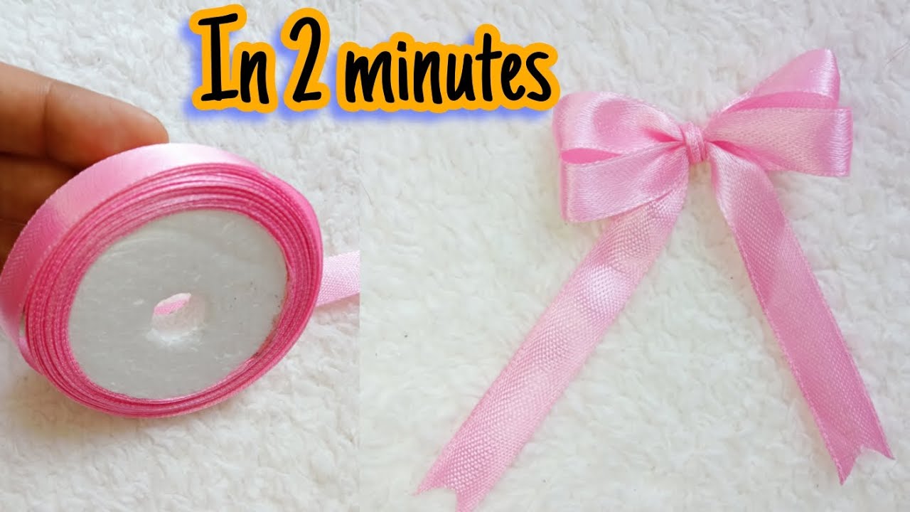 Easy Satin Ribbon Bow In 2 Minutes🎀How To Make Hair Bow🎀💯 - YouTube