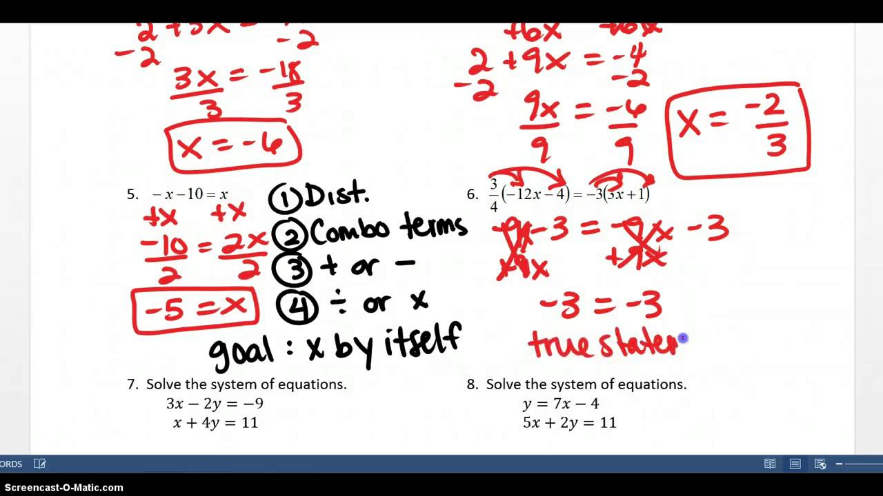 Algebra 1 Final Exam Review #1-12 - YouTube